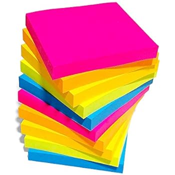 Snopake 11702 Sticky Note Cube (450 Sheets/Cube) - 76 x 76 mm, Neon ...