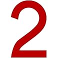 1peak Zahlenaufkleber Nummer 2, rot, 20cm (200mm) hoch, Aufkleber mit ...