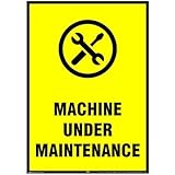 Under Maintenance Sign Board Plastic(Yellow, Standard) 12 X 6 inch with ...