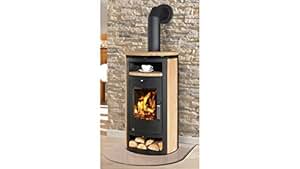 TECHFIRE Kaminofen Bella II, Sandstein, 7 kW, Holz& Teefach: Amazon.de: Küche & Haushalt