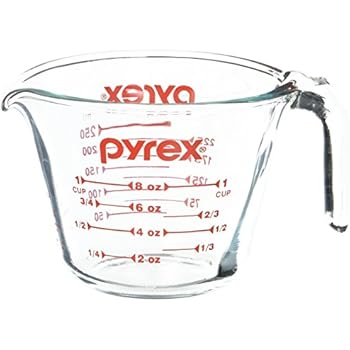 Pyrex 250ml (1-Cup) Prepware Measuring Jug (with Red Graphics): Amazon ...