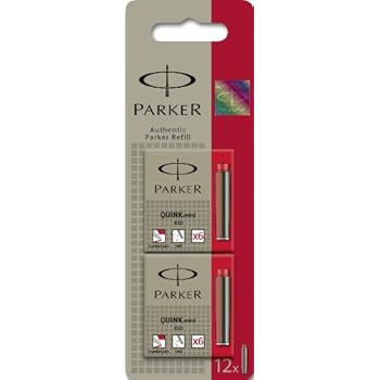 Parker Quink Ink Cartridges Short Red pk of 12 Ref:S0767290: Amazon.co ...