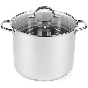 MasterClass Induction-Safe Stainless Steel Large Stock Pot with Lid, 14 ...