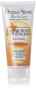 Original Sprout Tahitian Face and Body Non-Greasy Sunscreen with SPF 27 ...