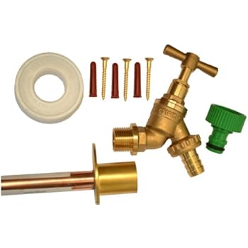 Outside Tap Kit With Back Plate Elbow and Accessories: Amazon.co.uk ...