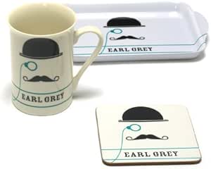 Earl Grey Tea Mug Coaster Gift Set - Off White : Amazon.co.uk: Home ...