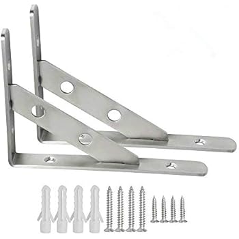 Dproptel 2PCS Stainless Steel 90 Degree Angle Shelf Bracket Detachable ...