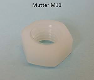 10 x Kunststoff Mutter M10 weiss: Amazon.de: Baumarkt