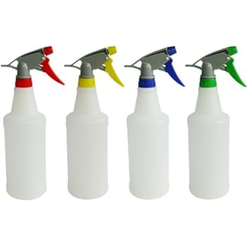 Heavy Duty Colour Coded Chemical Resistant Trigger Spray Bottle Set: Amazon.co.uk: Kitchen & Home