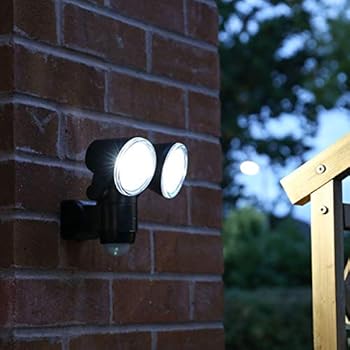 Sentinel Twin LED PIR Floodlight Outdoor Motion Sensor Security Lights ...