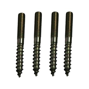 THREADED DOWEL SCREW WOOD TO METAL YZP ZINC PLATED M6 X 50MM PACK OF 10 ...