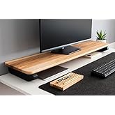 carpentray 100cm Wooden Computer Long Monitor Stand, Monitor Riser Desk ...