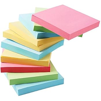 Rainbow Non-Sticky Note Cube 1,000 Square Paper Memo Notes 3.5" x 3.5 ...