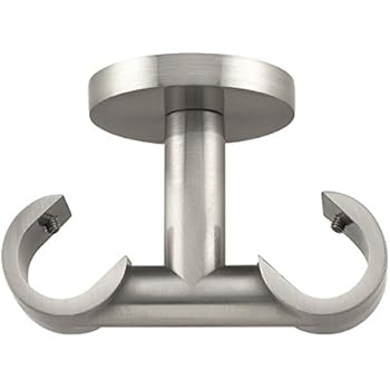 Barre de rideau - Support double barre plafond standard en acier ...
