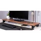 carpentray Wooden Computer Monitor Stand, Monitor Riser Desk Shelf ...
