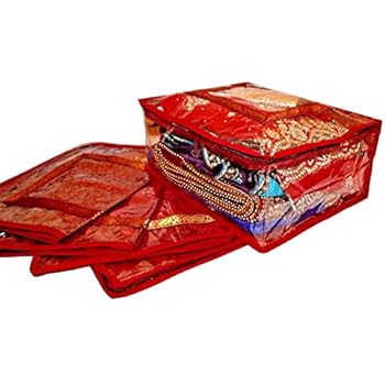 Fineway Pack of 20 Clear Saree Clothes Garment Sari Storage Bags ...