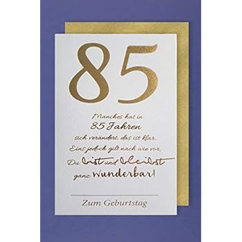Feine, edle Geburtstagskarte mit dekorativen Blumen zum 85. Geburtstag ...