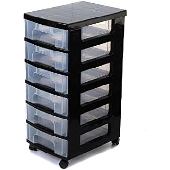 Really Useful Plastic Drawer Storage Unit 6X7 Litre Clear/Rainbow ...