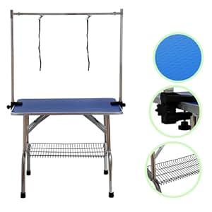 Adjustable Portable Stainless Steel Dog Grooming Table with Arm Noose ...