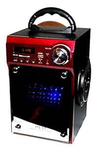 Portable Akku Musik Box Musikbox Rot Lautsprecher MP3 Player Micro-SD ...