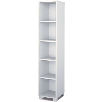 Libreria a colonna con cinque spazi a giorno in bianco fiammato: Amazon ...