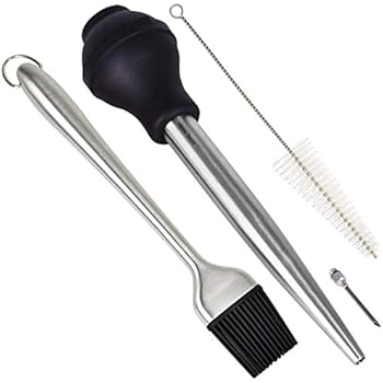 Home Servz 18/8 Stainless Steel Turkey Baster Syringe - Injector Needle ...