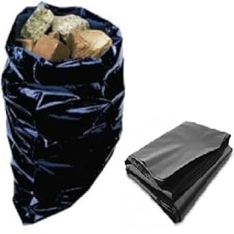 10 Strong Heavy Duty Large Black Plastic Polythene Builders Bags Size ...