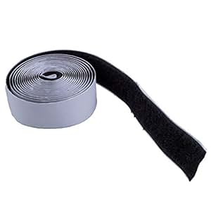 SODIAL(R) Bande Ruban Scratch Velcro Hook Loop Autocollante 200cm Noir ...