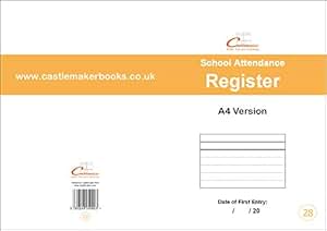 School Attendance Register (A4) S028: Amazon.co.uk: Office Products