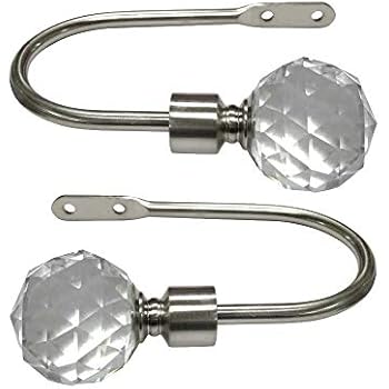 PHOEWON Curtain Holdbacks Acrylic Crystal Ball Curtain Tie Backs U ...