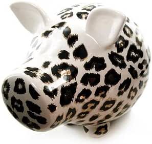 Salt and Pepper Leopard Print Piggy Money Box : Amazon.co.uk: Toys & Games