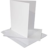 Craft UK 863 8 x 8 inch Card and Envelope pack of 25 - White,20.8 x 20. ...