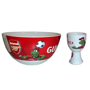 Arsenal F.C. Cereal Bowl & Egg Cup Set: Amazon.co.uk: Kitchen & Home