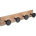 DAMDAM GO - Perchero de Pared Madera Bambu con Ganchos Metal - Redondo ...
