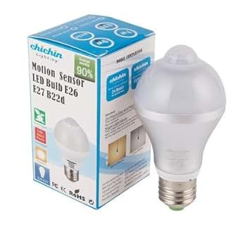 ChiChinLighting 8.1w PIR LED bulbs, B22 Bayonet Base, Motion Sensor ...