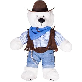 Cowboy with Brown Cowboy Hat Teddy Bear Outfit (16"): Amazon.co.uk ...