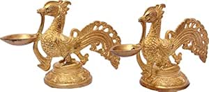 Buy Srirangam Panchalogam Anna Paravai Vilaku Candle Holders (3 cm x 0. ...