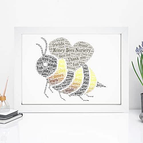 Personalised Bumble Bee Word Art Print - A5, A4 Prints & Framed ...