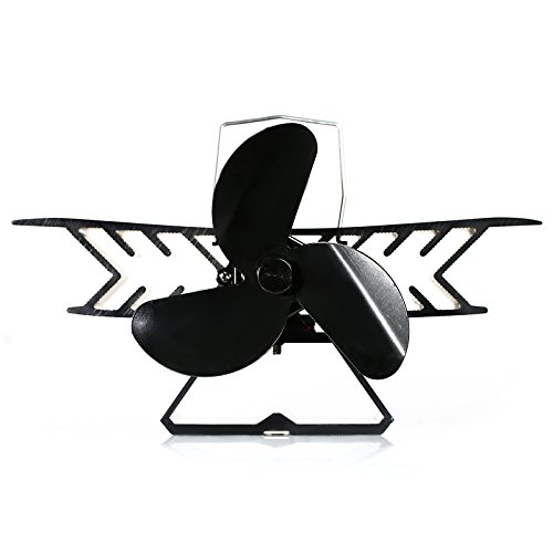 Qualtex 3 Blade Heat Powered Silent Space Saving Compact Stove Fan For ...