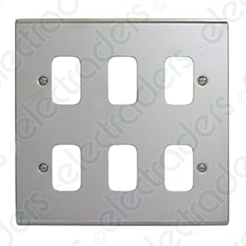 Polished Chrome Customised Kitchen Grid Switch Panel with Black ...