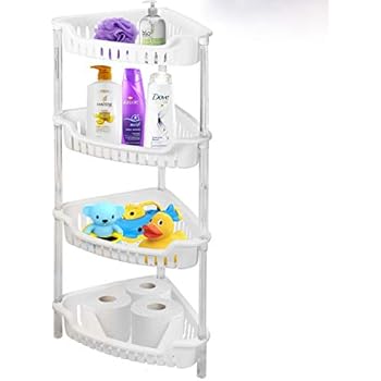 White Plastic Corner Shower Caddy / Shelf. Brand New: Amazon.co.uk: DIY ...