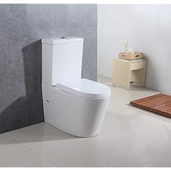 Basong Pack WC à Poser Sortie Verticale Toilette Réservoir + Siège ...