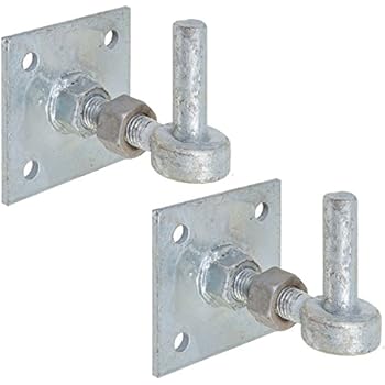 2 Heavy Duty Wrought Iron Gate Hinge Brackets 19mm Pin Gate Screw On ...
