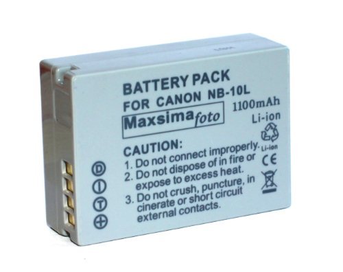 Maxim - Compatible NB-10L NB10L Battery for Canon POWERSHOT SX40 HS 12 ...