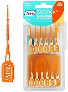 2 Pack x Tepe Easy Pick Interdental Brushes Orange Size XS/S Pack of 36 ...