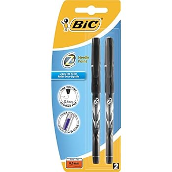 BIC Z4 Needle Point Roller Pen - Black (Pack of 2): Amazon.co.uk ...