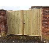 MD Carpentry Wooden Garden Driveway Gates, 6ft (180cm) High, Double ...