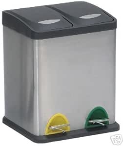30L 2 IN 1 S/S TRIPLE RECYCLING PEDAL KITCHEN BIN : Amazon.co.uk: Home ...
