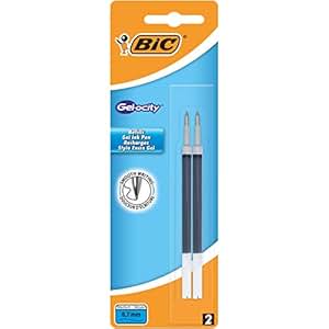 BIC gel pen refill with medium 0.7mm line width and black ink, 2 ...