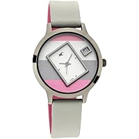 Fastrack Fit Outs Quartz Analog with Date Multicoloured Dial Leather ...